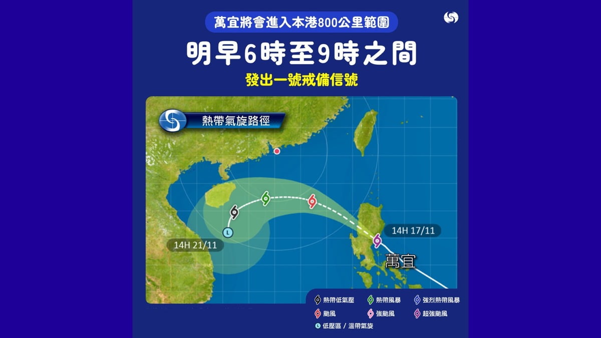 天文台明早6至9時發出一號戒備信號｜本地｜商業電台 881903